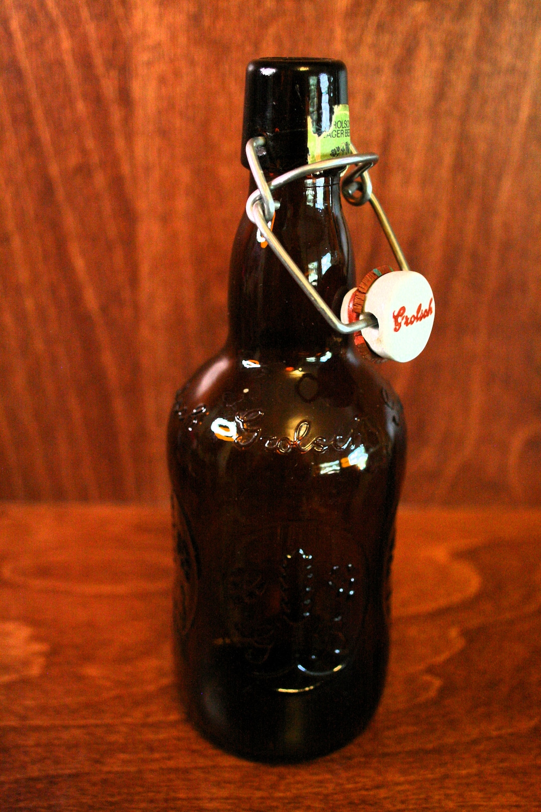 Vintage Grolsch Amber Beer Bottle With Stopper in EXCELLENT Condition ...