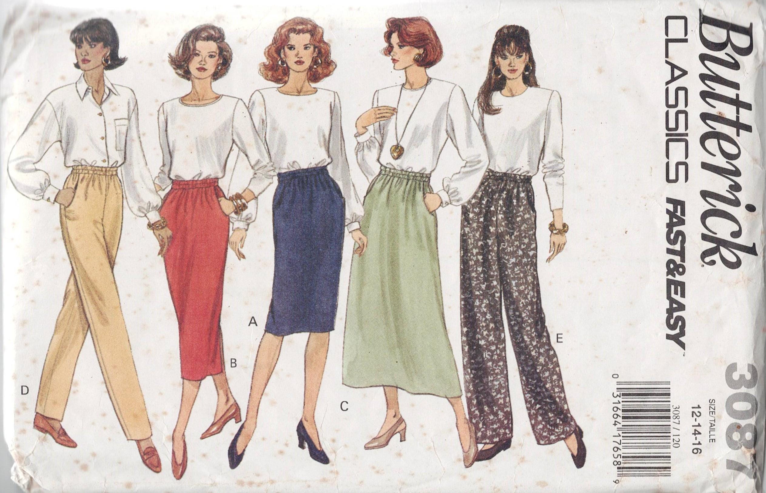1990's Butterick Classics Fast & Easy Uncut Sewing Pattern, 3087 (12,14 ...