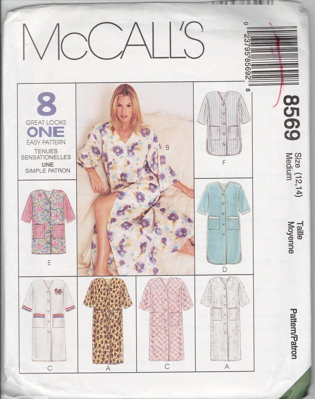 Mccall's 8 Great Looks One Easy Pattern Misses' Robe in Three Lengths ...
