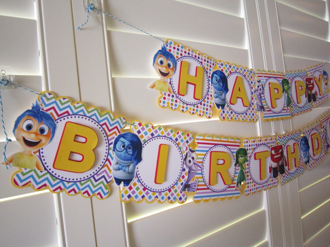 Inside Out Banner (inspired), Inside Out Birthday Banner, Inside Out ...
