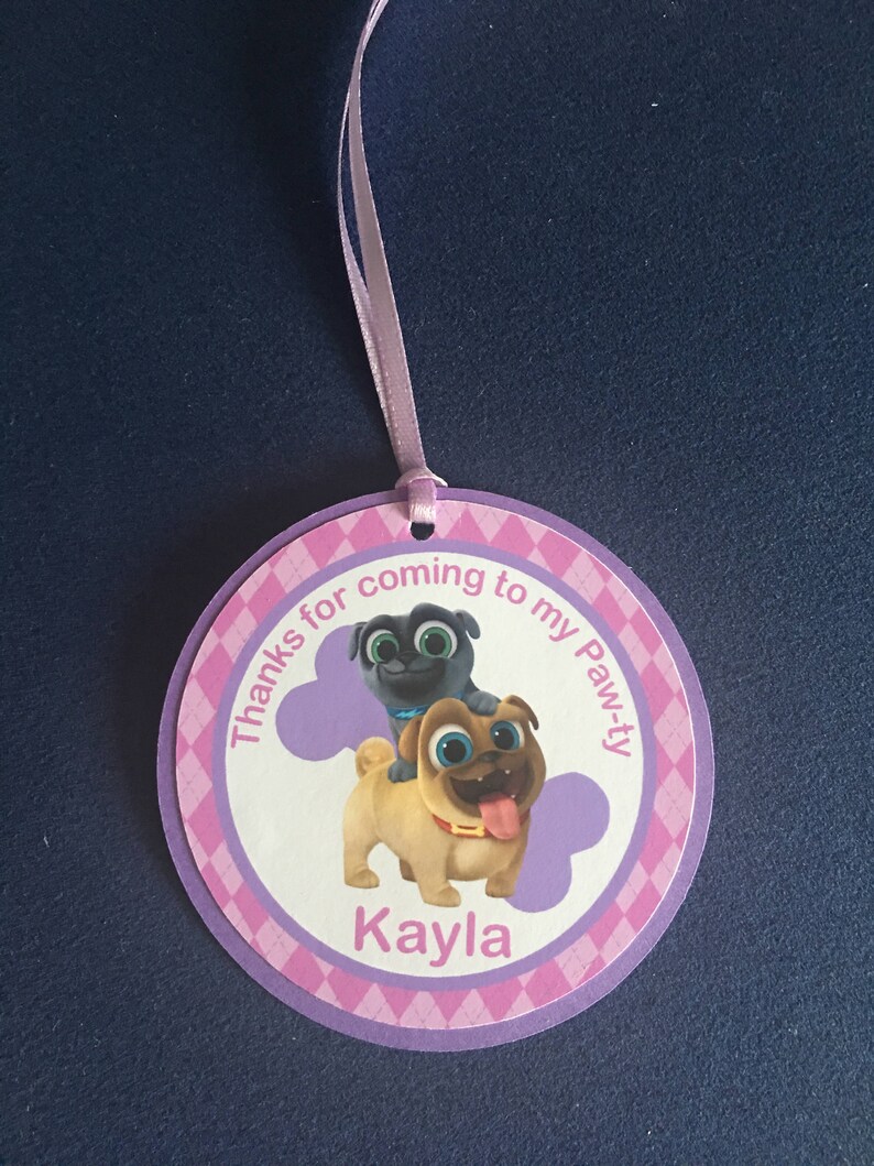 Puppy Dog Pals Favor Tags Pink and Light Purple 12 Puppy Dog | Etsy