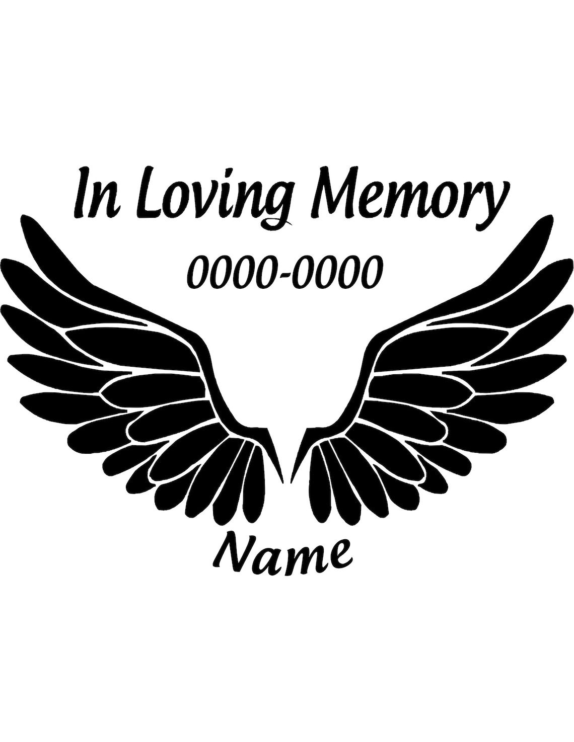 In loving Memory Angel Wings decal / DECAL is WHITE only shown | Etsy