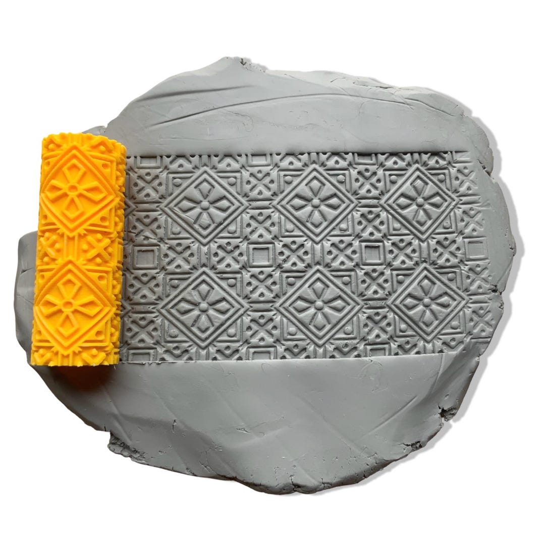 Tile 3 | Clay Texture Roller | Polymer Clay Texture | Embossing Roller ...