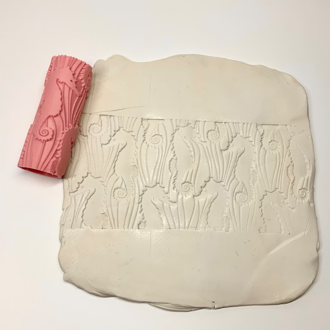 Clay Texture Roller | SEA HORSE | Polymer Clay Texture | Embossing ...