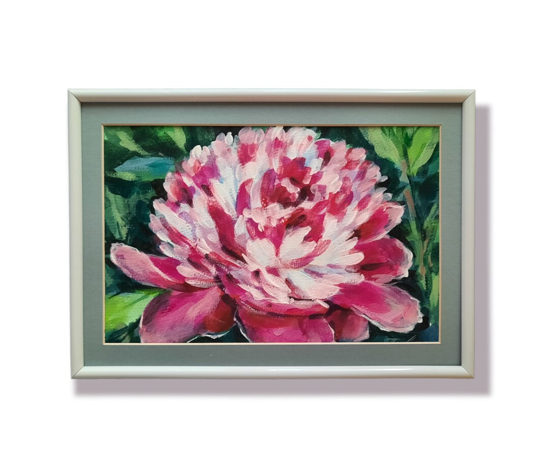 21 × 30 Original Painting Roses Flowers Red Miniature Original Small ...