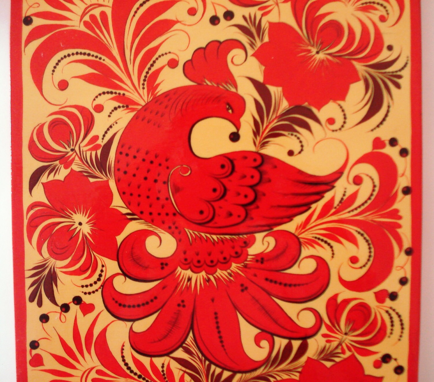Khokhloma Style Painting on Kitchen Decorative Wooden Cutting Board ...