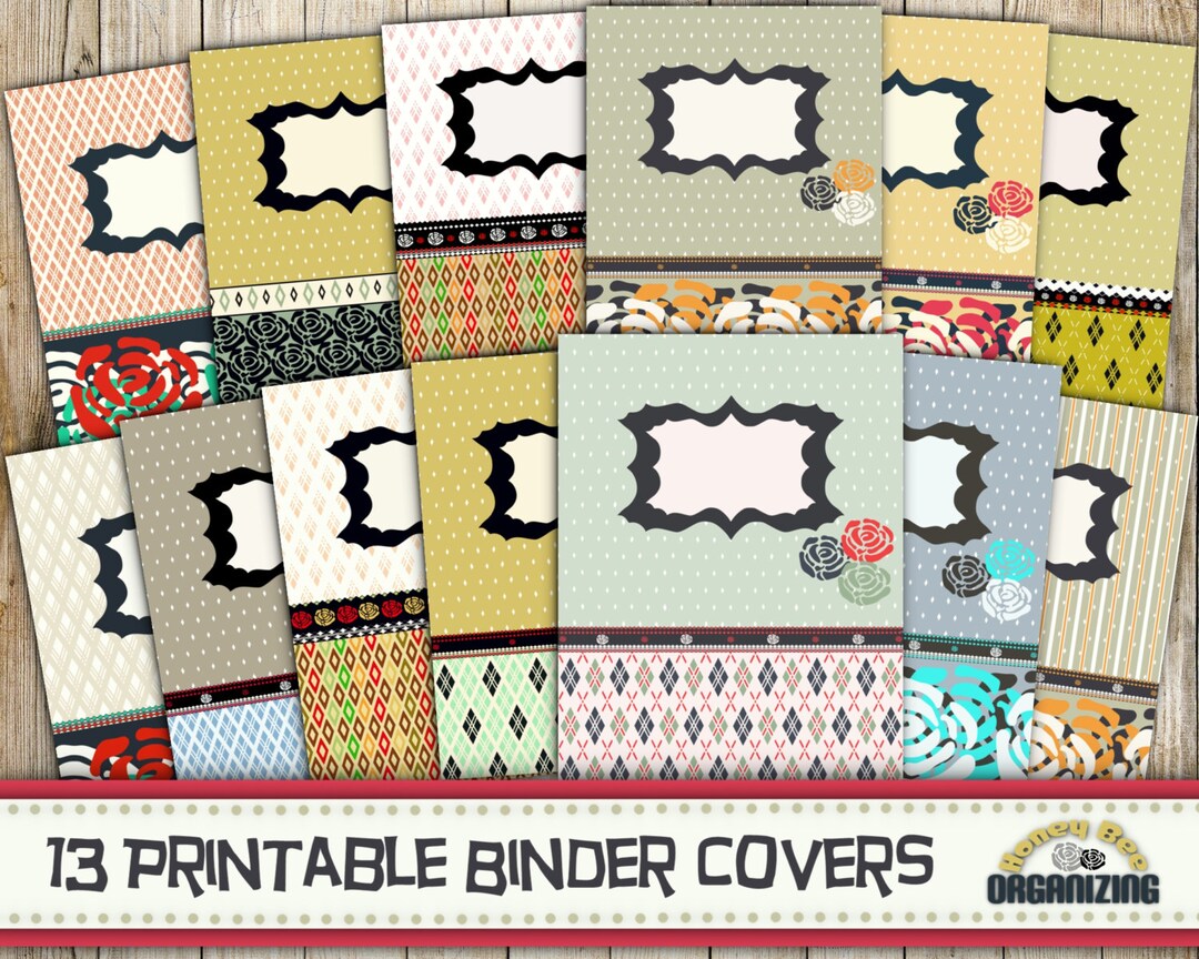 13 Printable Binder Covers Roses and Rombs Design PDF - Etsy