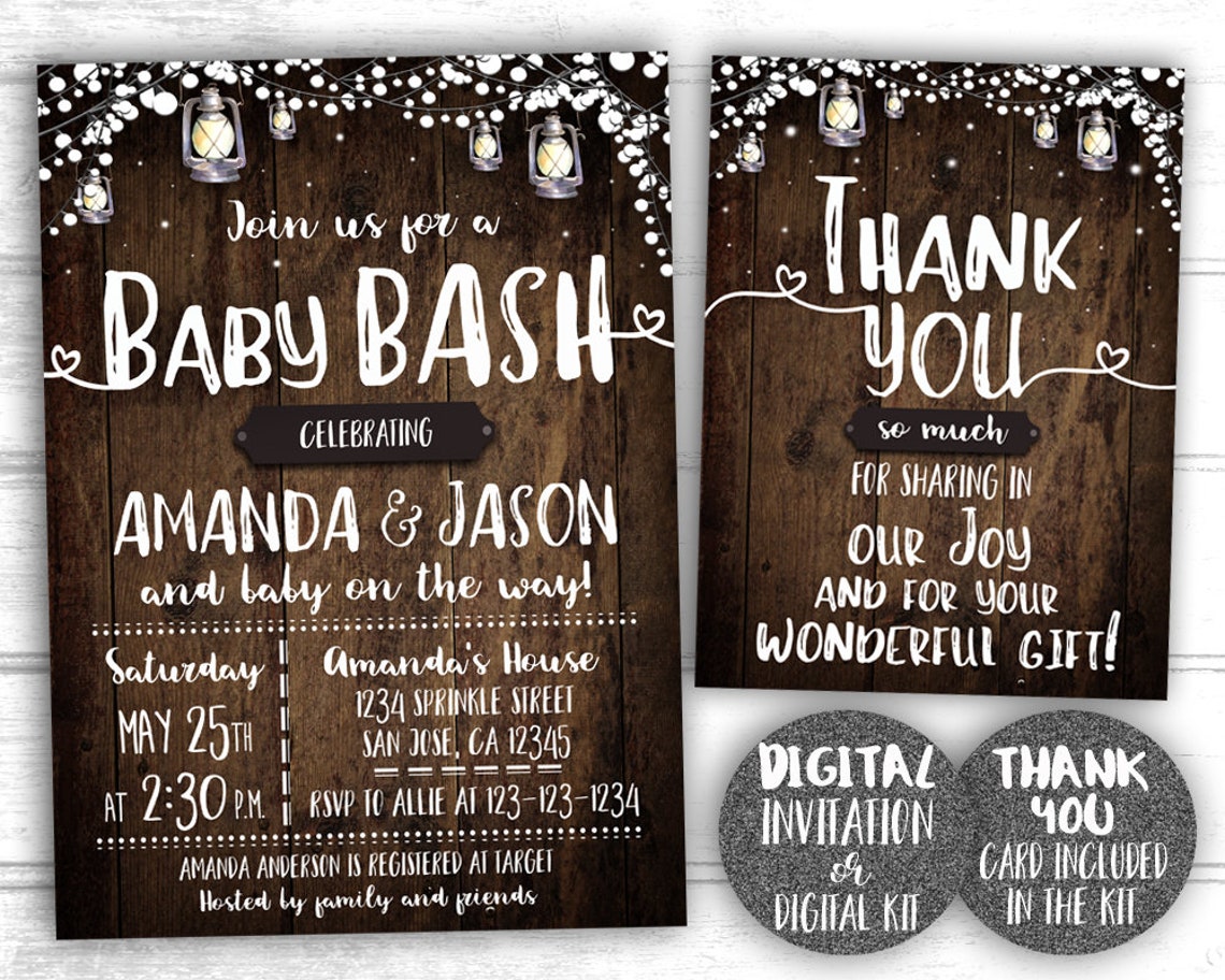 Baby Bash Invitation or Digital Set Couples Baby Shower DIY Co-ed ...