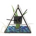 Stained Glass Terrarium Clock - 20cm X 20cm X 7cm - Blue/green Gravel ...