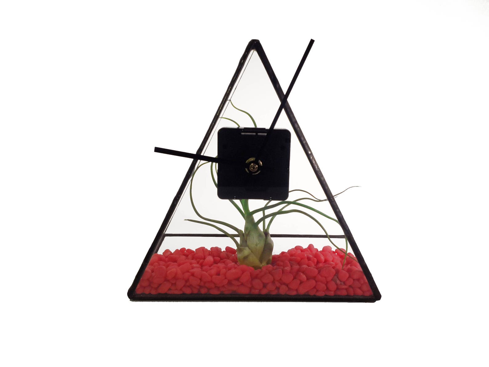 Stained Glass Terrarium Clock 20cm X 20cm X 7cm Blue/green - Etsy