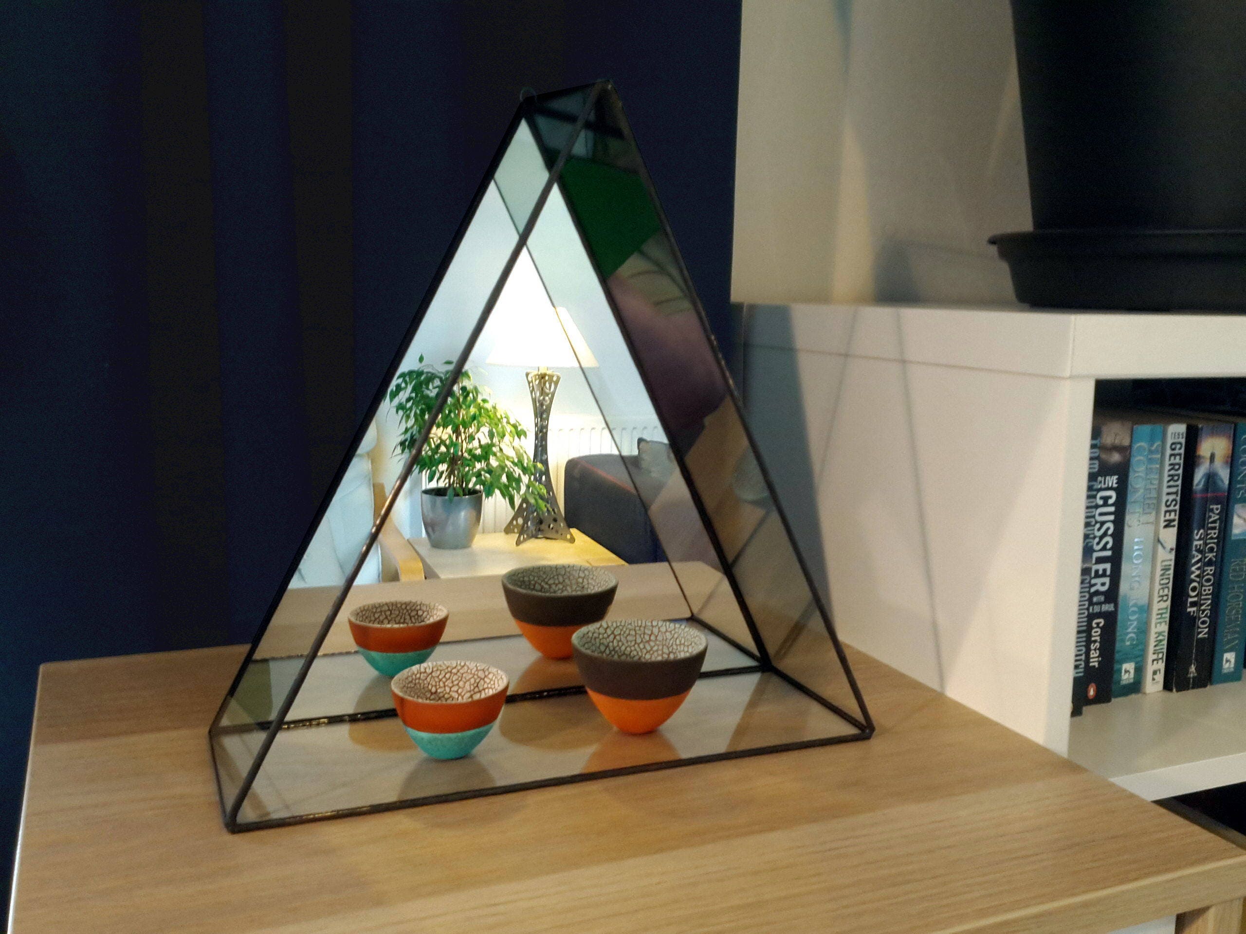 Mirror Box Triangle Wall Hanging Display Shelf Geometric - Etsy UK