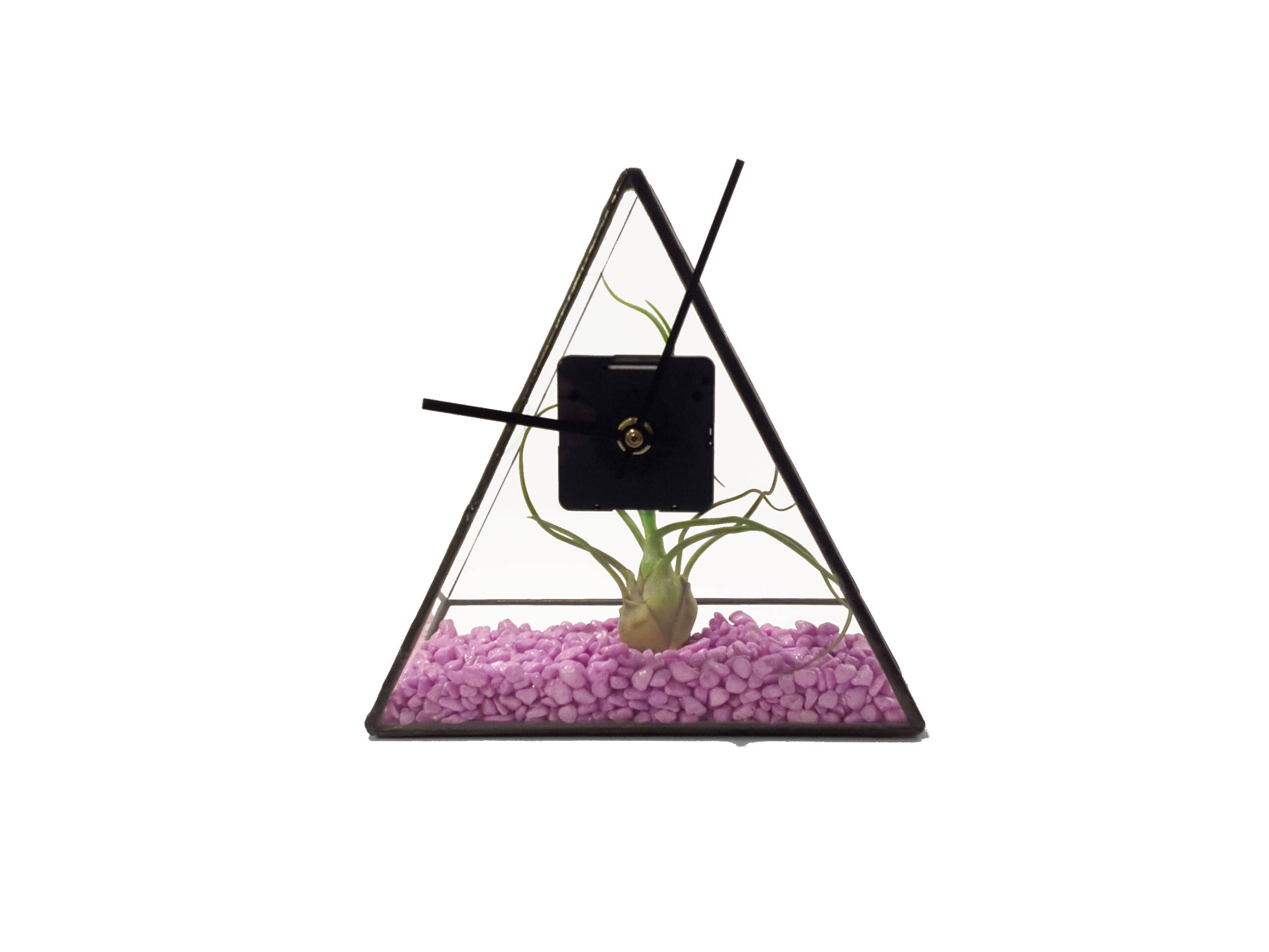 Stained Glass Terrarium Clock 20cm X 20cm X 7cm Blue/green - Etsy UK
