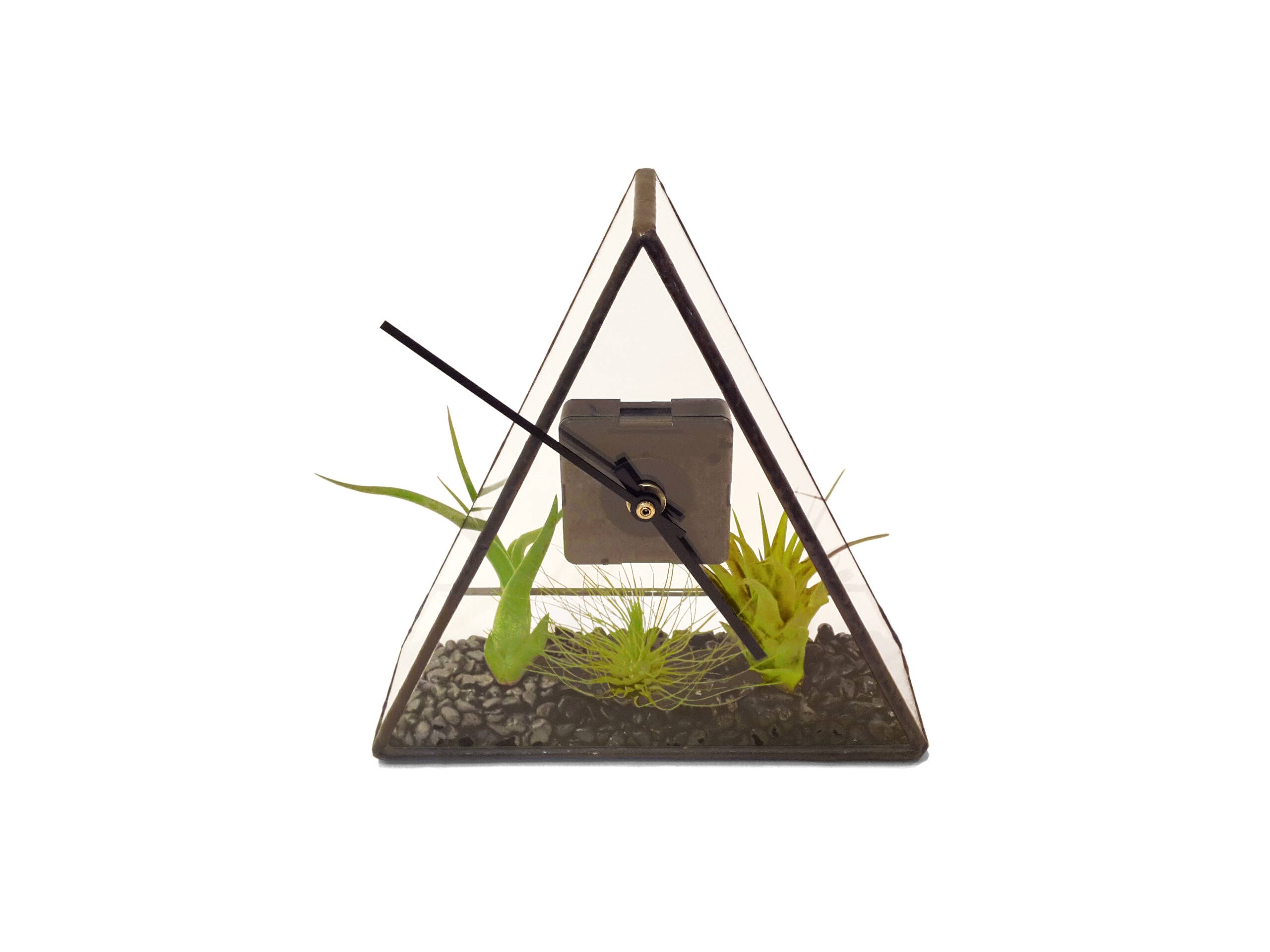 Stained Glass Terrarium Clock 20cm X 20cm X 7cm Blue/green - Etsy UK