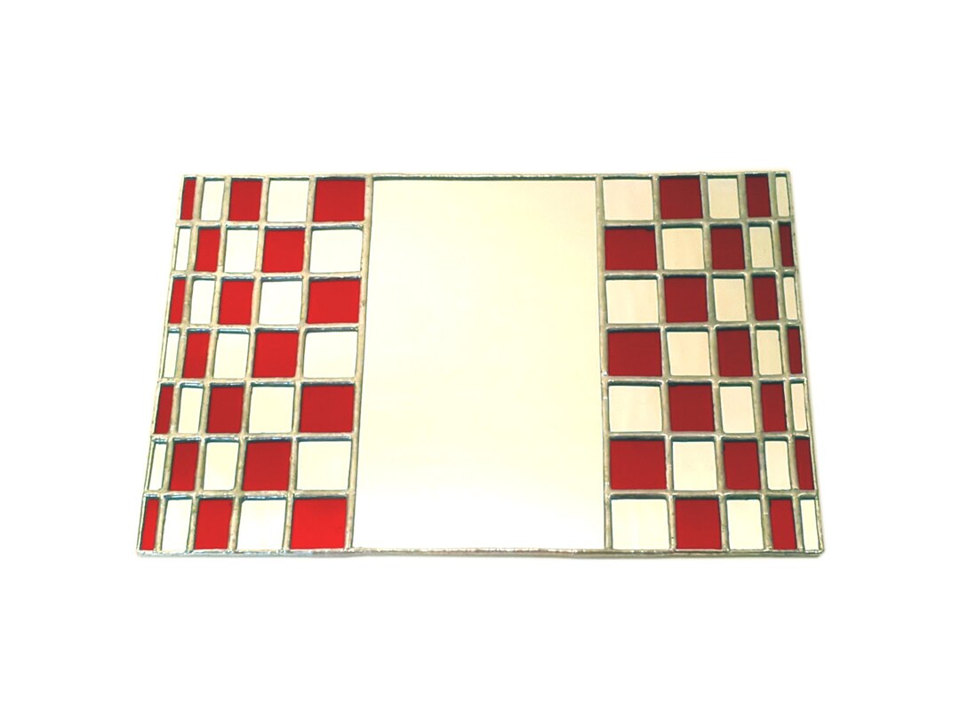 Stained Glass Mirror Chequerboard 21cm X 32cm Wall - Etsy UK