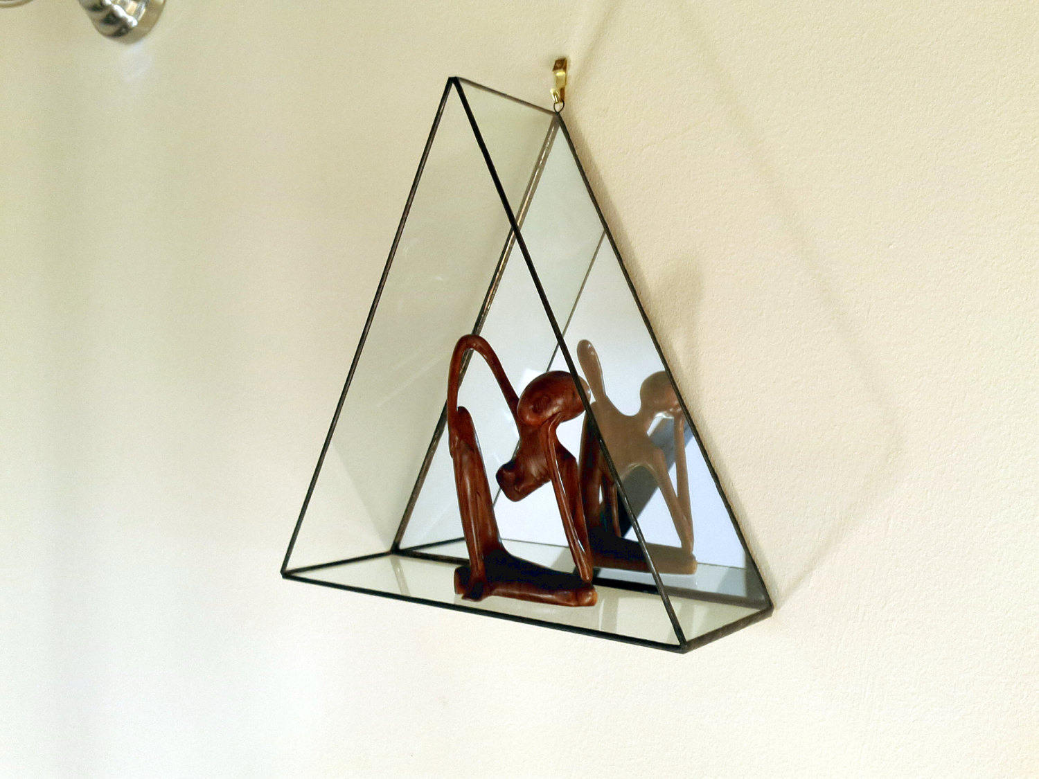 Mirror Box Triplets 3 Triangle Mirror Shelves Wall Hanging | Etsy