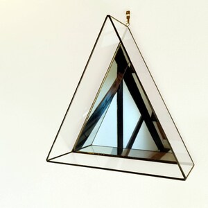 Mirror Box Triplets 3 Triangle Mirror Shelves Wall Hanging Display ...