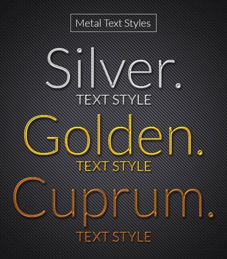 Super Metal Text Effects Metallic Effect With Silver Golden Copper Text ...