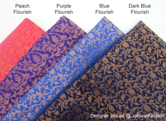 Flourish Pattern Readymade saree blouse with different colors | Etsy