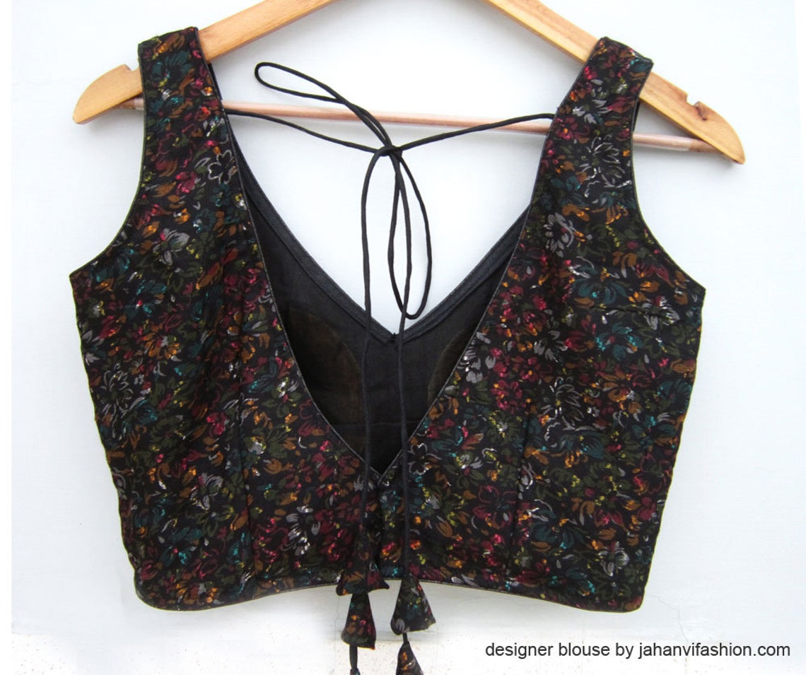 Readymade Designer V-neck Sleeveless Blouse With 20 Fabric - Etsy