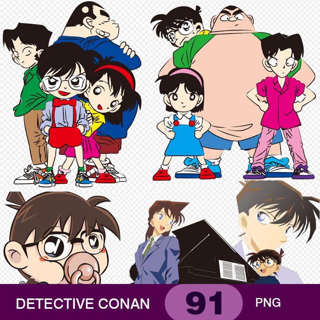 91 Detective Conan Stickers, Character Materials, Creative Designs Pack ...