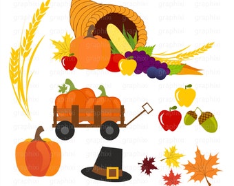 Thanksgiving Clip Art Digital Stamps Pilgrims Native - Etsy