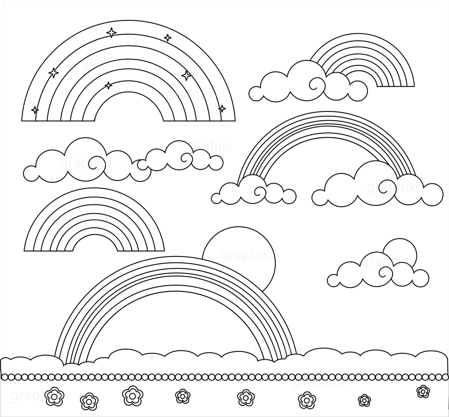 Rainbow Digital Stamp, Commercial Use,vector Graphics,digital Stamp ...
