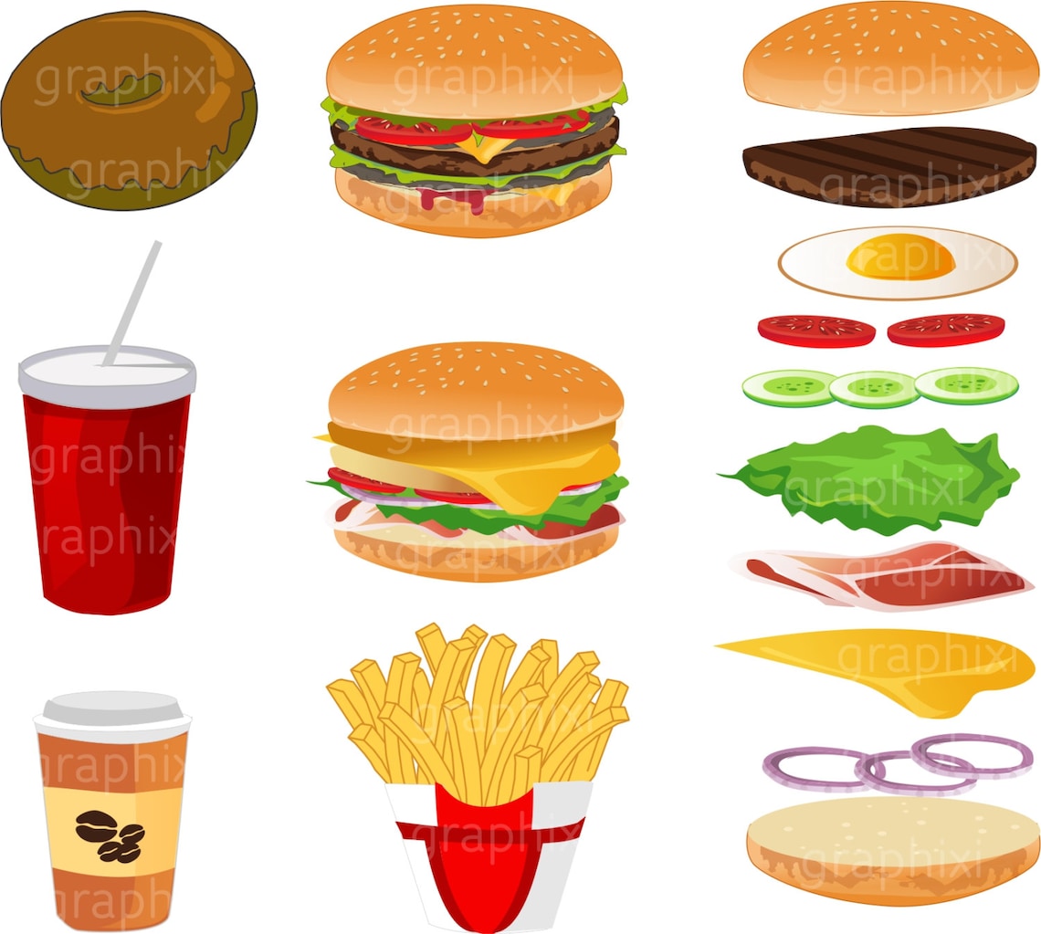Burger Clipart, Burger Clipart, Burger Vector, Clipart Commercial Use ...