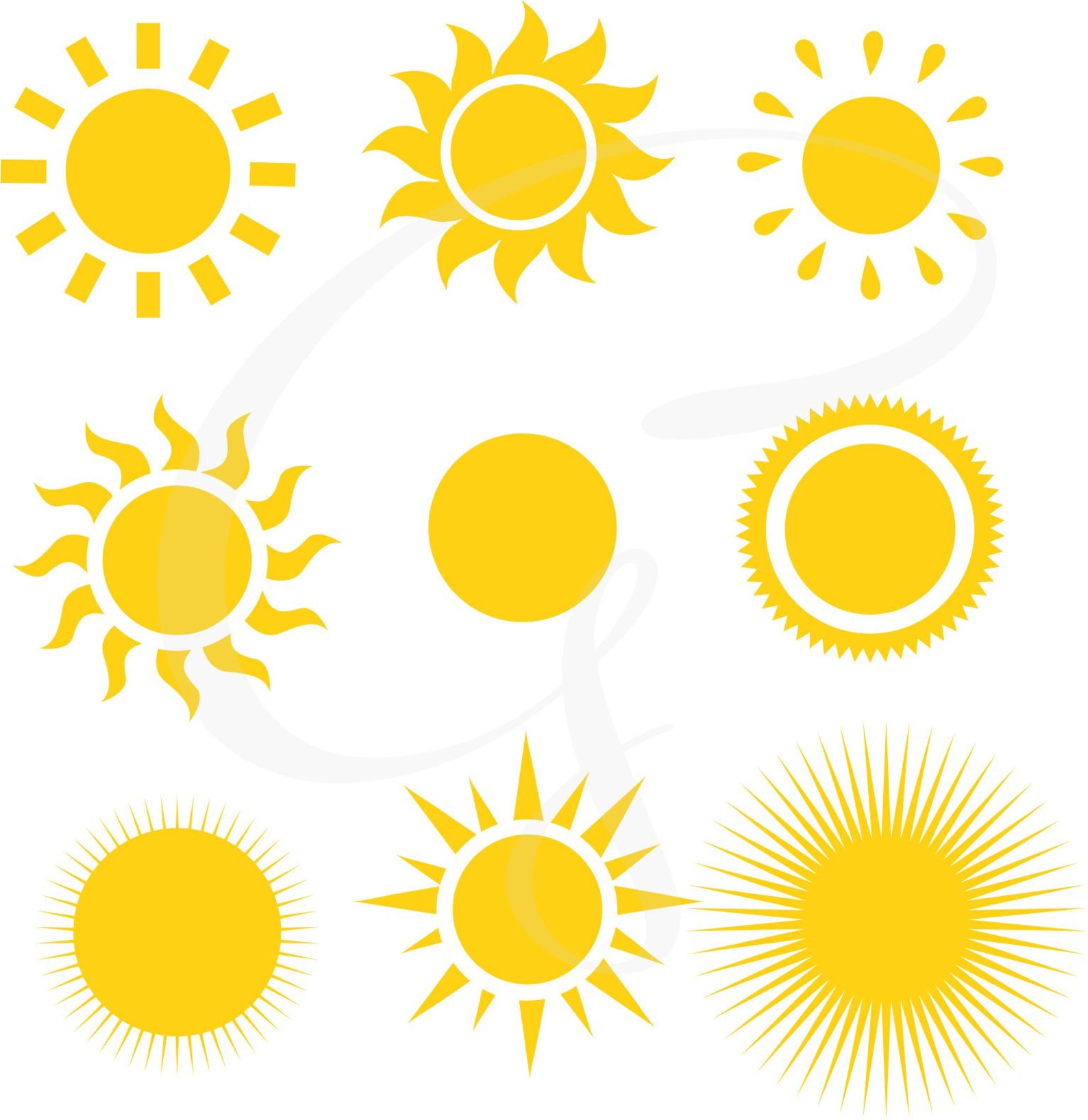 Sun Clipart, Sun SVG, Sunshine Clipart, Commercial Use, Sun Vector ...