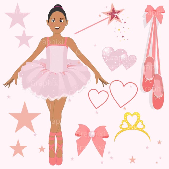 Ballerina clipart, girl, clipart commercial use, kids vector graphics ...