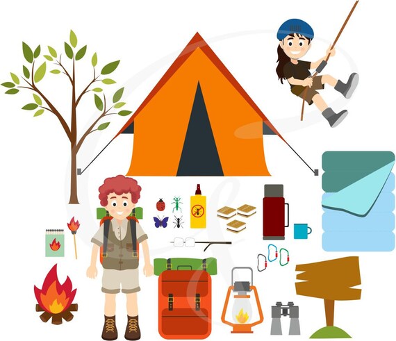 Camping Clipart, Camping SVG, Personal & Commercial Use - Camping ...