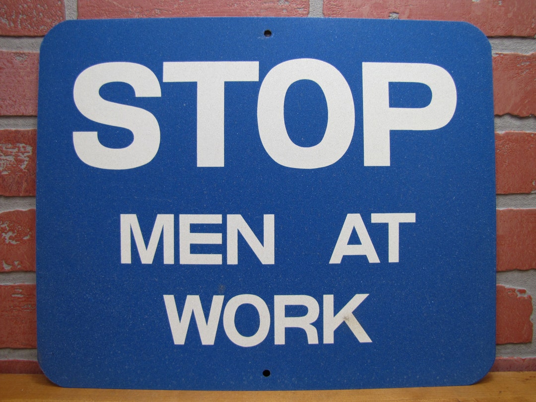 STOP MEN at WORK Reflective Sign Transportation Road Side Railroad ...