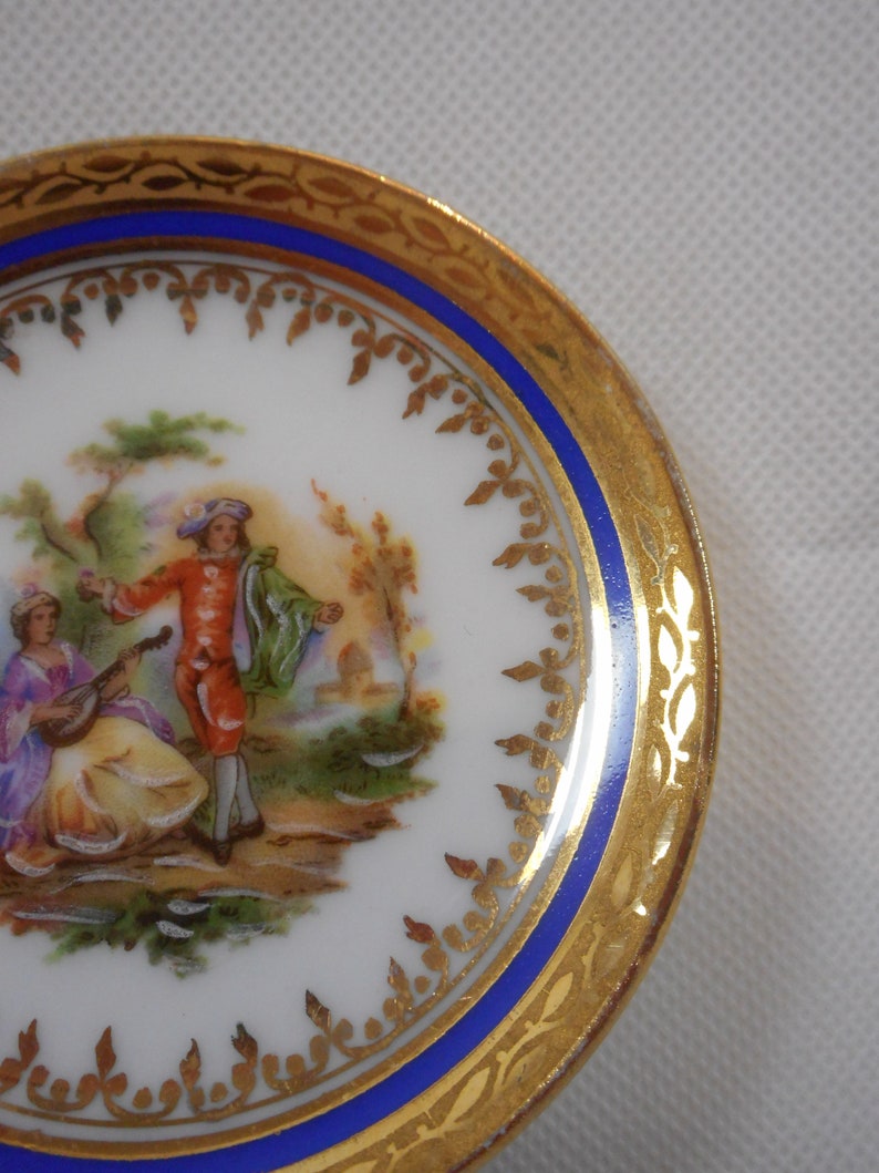 Vintage French Limoges Porcelain Small Miniature Plate / - Etsy