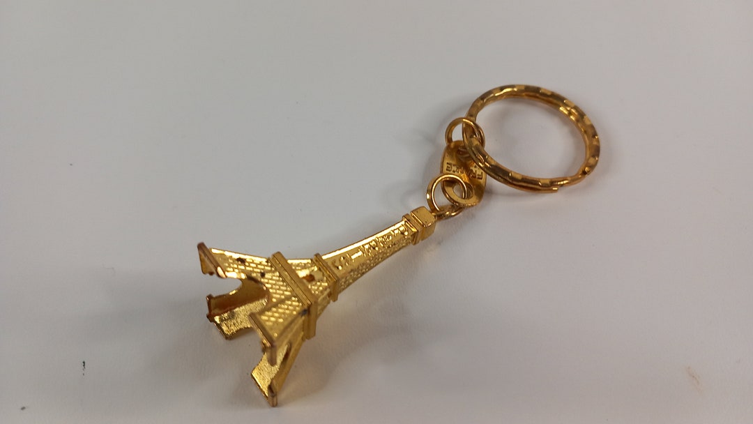 Vintage French Small Gold Coloured Metal Collectable Key Ring - Etsy
