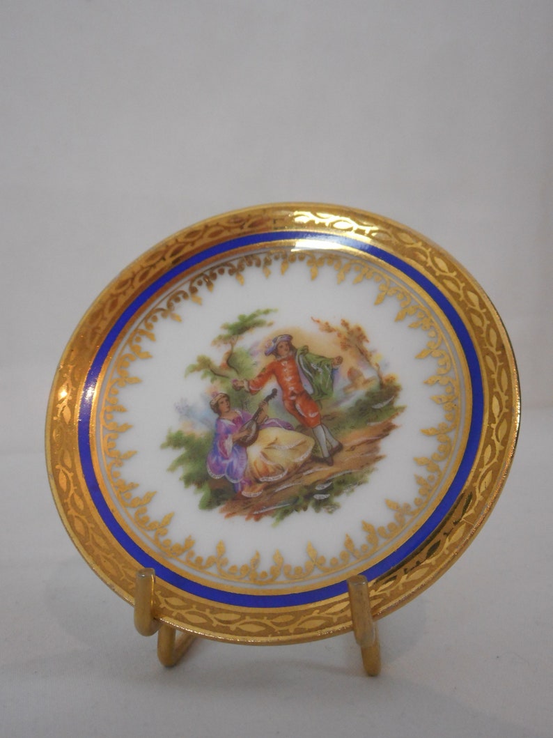 Vintage French Limoges Porcelain Small Miniature Plate / - Etsy