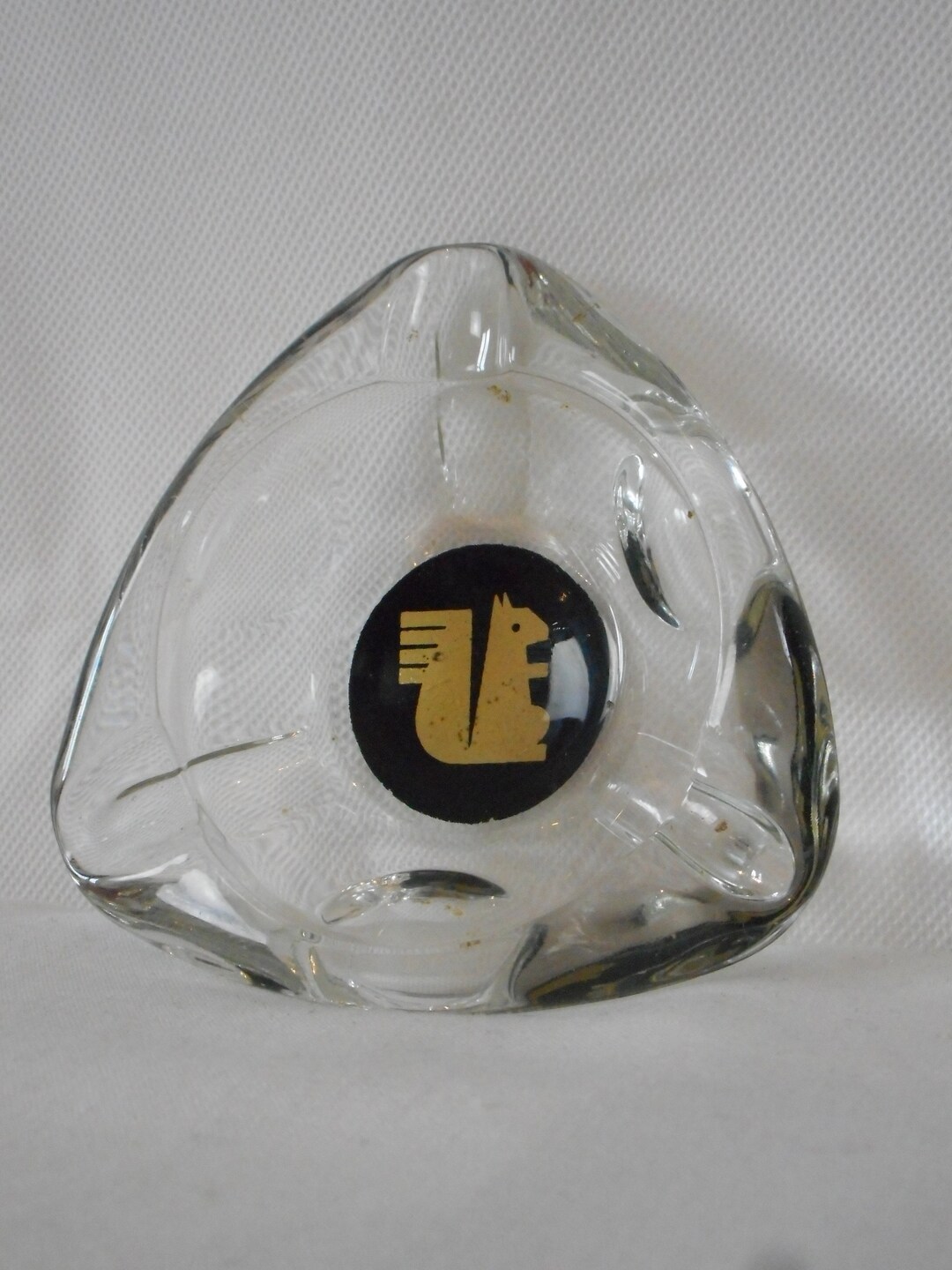 Vintage French Clear Glass Triangle Shaped Table Ashtray - Etsy