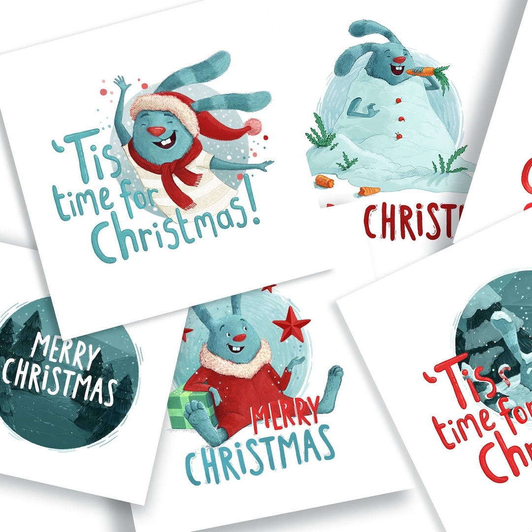 Character Christmas Cards. reuben Rabbit Edition. Christmas Gift Tags ...