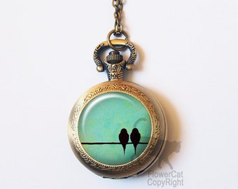 Bird pocket watch | Etsy