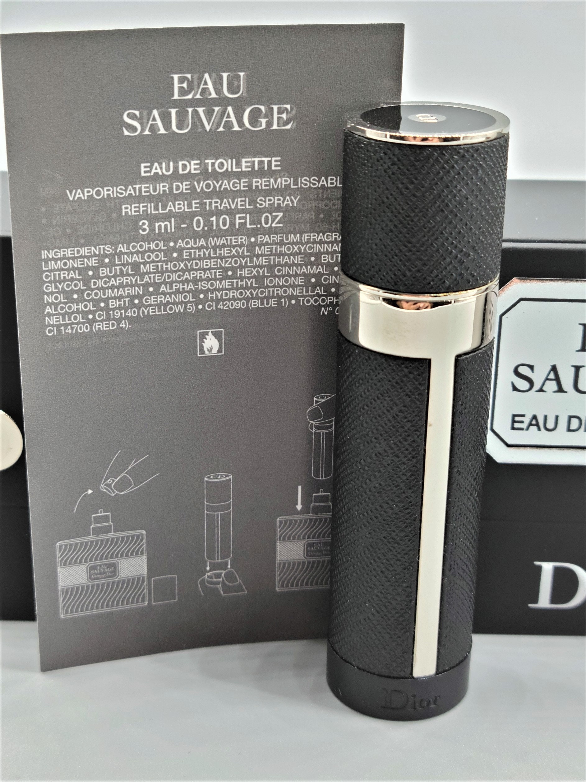 Christian Dior Sauvage Set Refillable Travel spray & Shower | Etsy