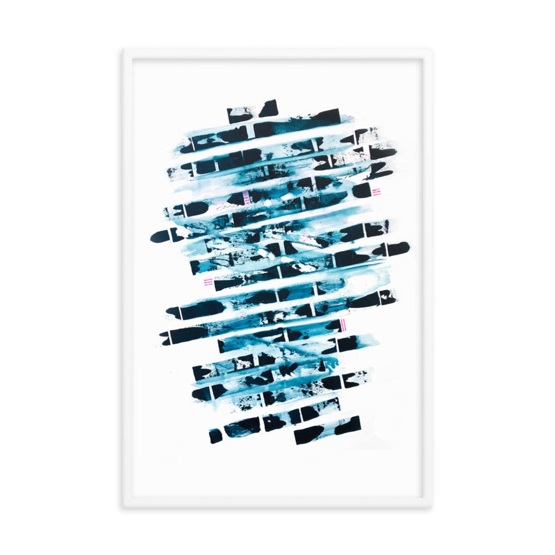 Inky Resonance Framed Abstract Art Print - Etsy