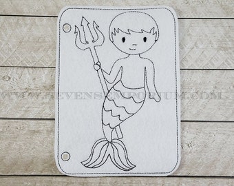 Mermaid in the Hoop Doodle-it Coloring Page Machine Embroidery Design ...