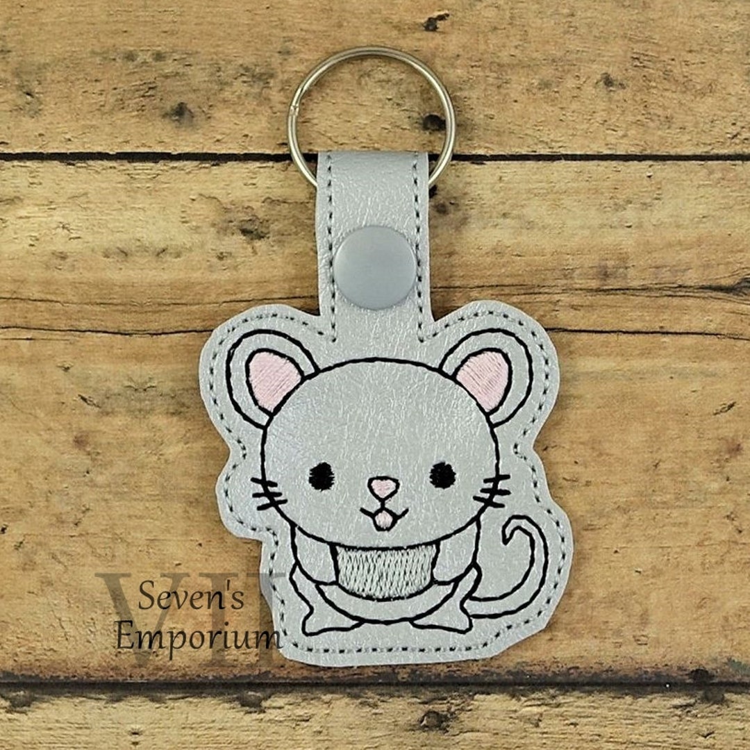 Baby Rat Key Fob Snaptab Keychain Machine Embroidery Design - Etsy