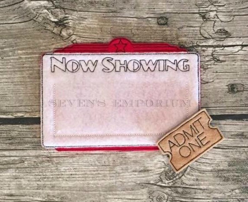 Now Showing Theater Poster and Ticket in the Hoop Machine - Etsy