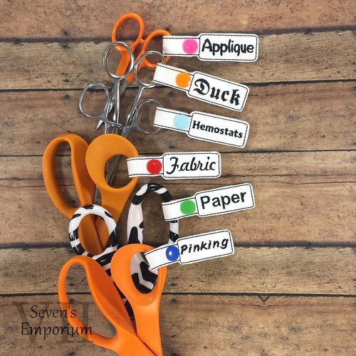 Scissor Identifier SET Snap Tab Machine Embroidery Design - Etsy