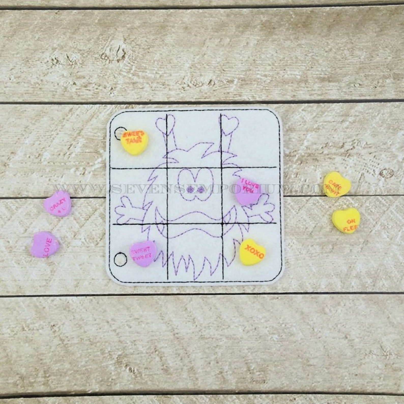 Love Monster Tic Tac Toe Game Activity Page Quiet Book Machine - Etsy