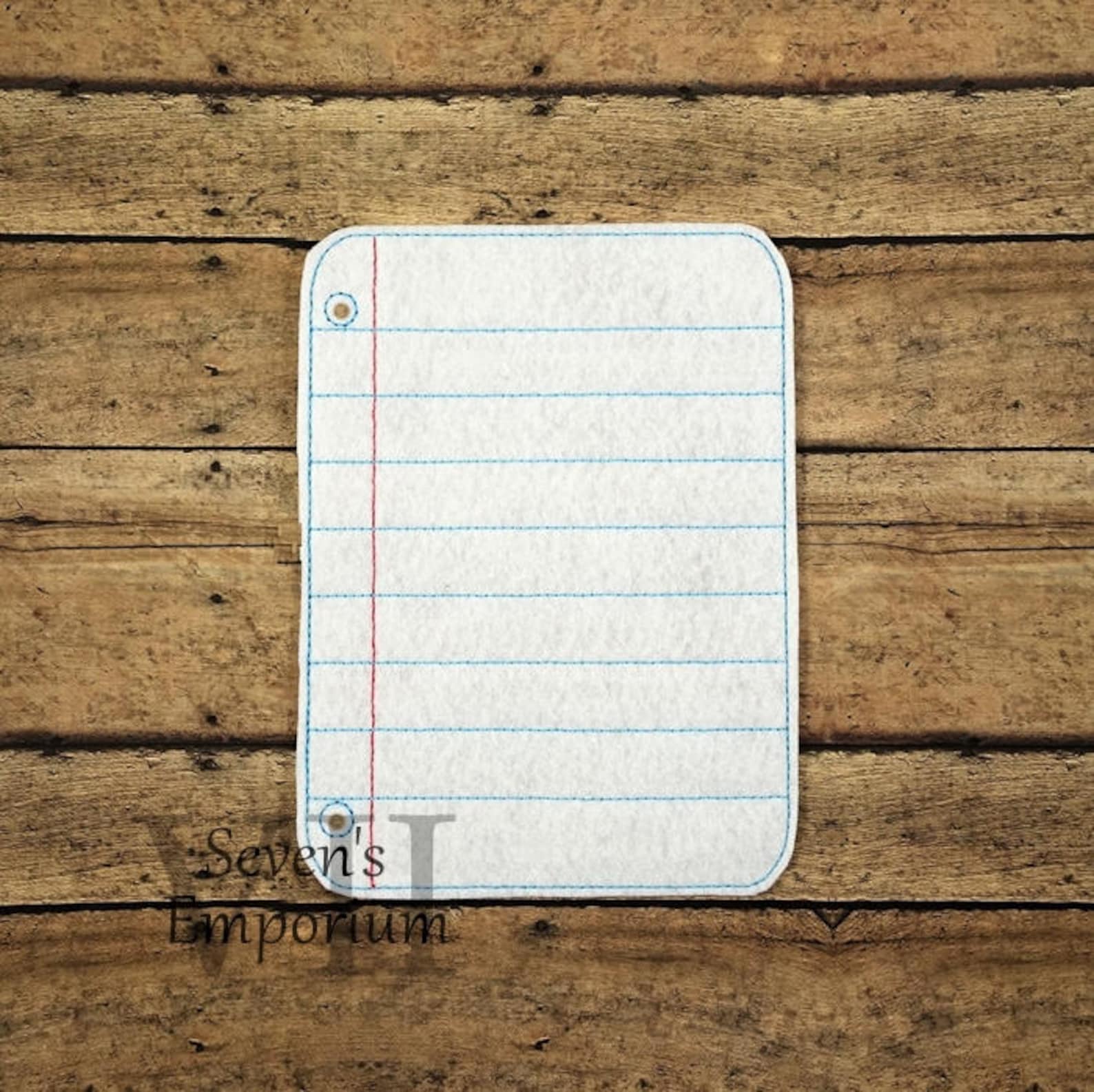 Notebook Paper Page Machine Embroidery Design - Etsy