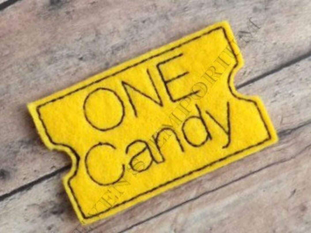 Candy Ticket in the Hoop Machine Embroidery Design - Etsy