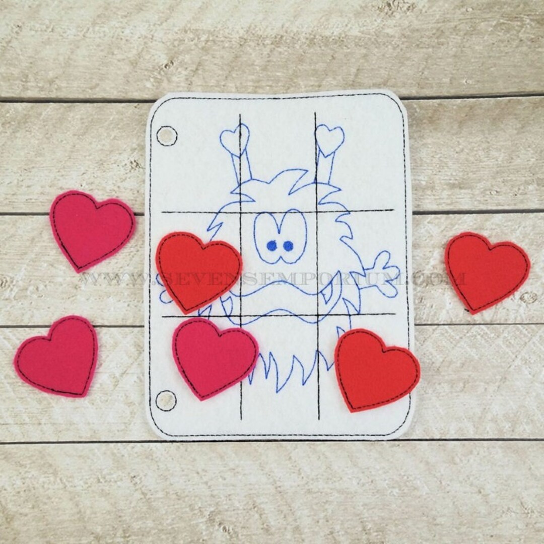 Love Monster Tic Tac Toe Game Activity Page Quiet Book Machine ...