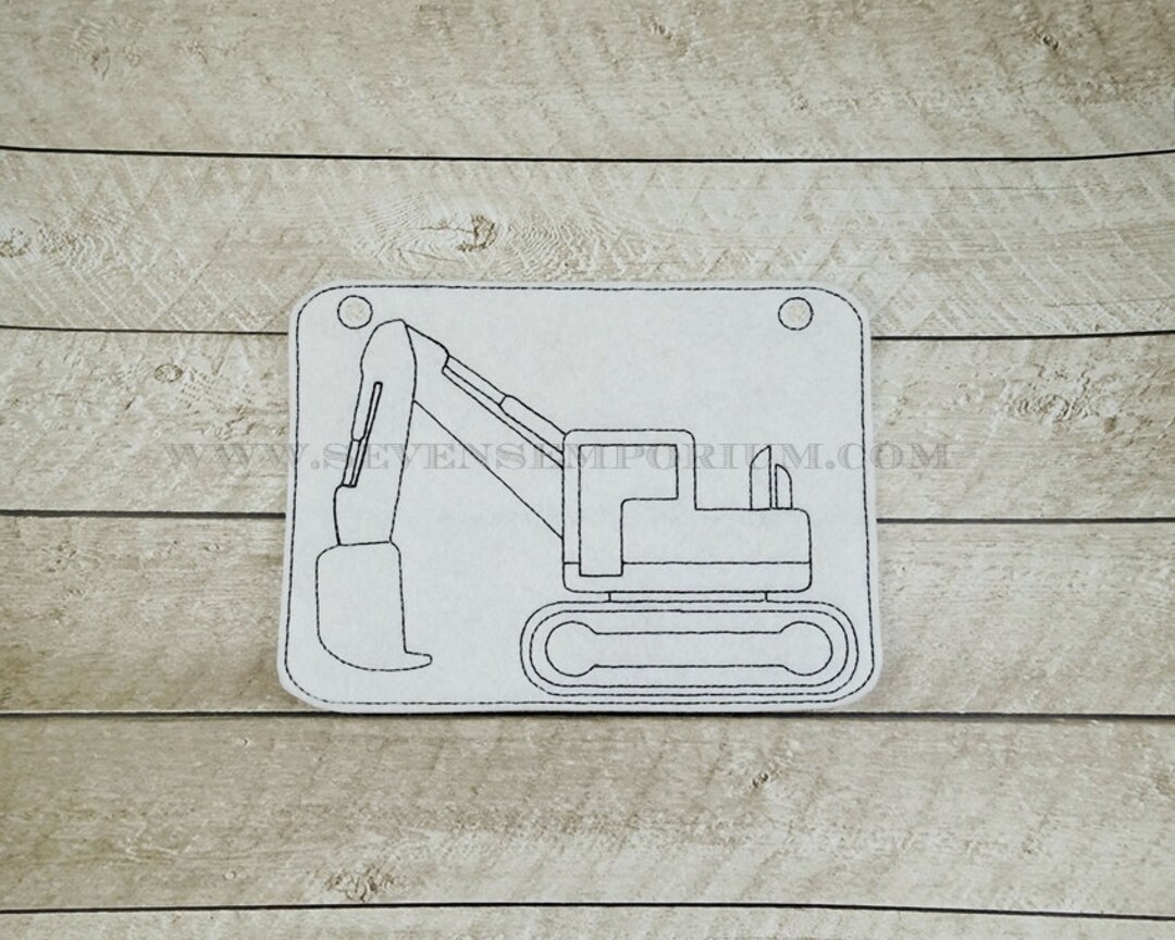 Trackhoe Excavator in the Hoop Doodle-it Coloring Page Machine ...