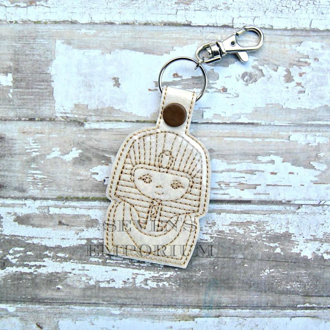 Pharaoh Key Fob Snaptab Keychain Machine Embroidery Design - Etsy