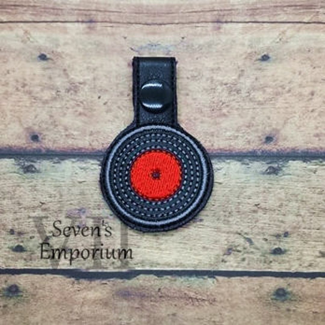 Vinyl Record Key Fob Snaptab Keychain Machine Embroidery Design - Etsy